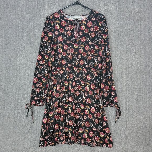 Lark + Grey | Dresses | Lark Grey Dress Womens Large Black Floral Long ...